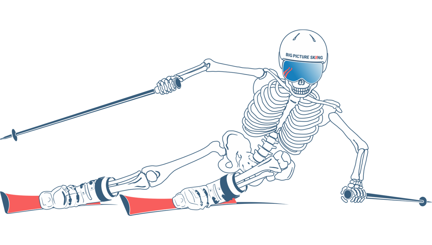Skellie the skiing skeleton – Big Picture Skiing